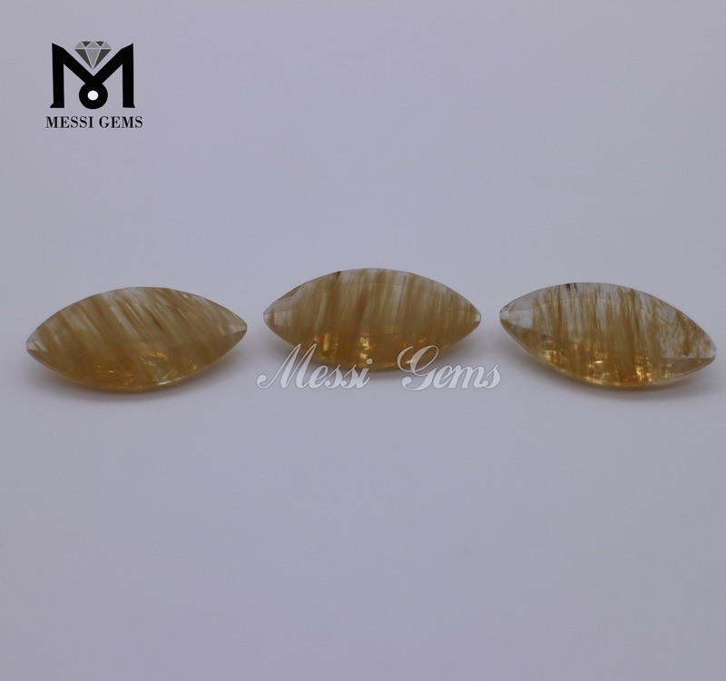 Marquise Faceted Fake Natural Rutilated Quartz Stones Loose Good ...