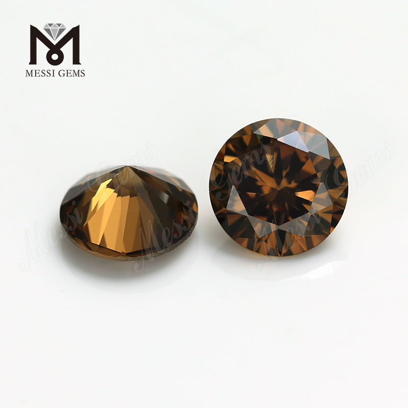 Wholesale Cubic Zirconia Price Synthetic Round 4.0mm Brown CZ Stone