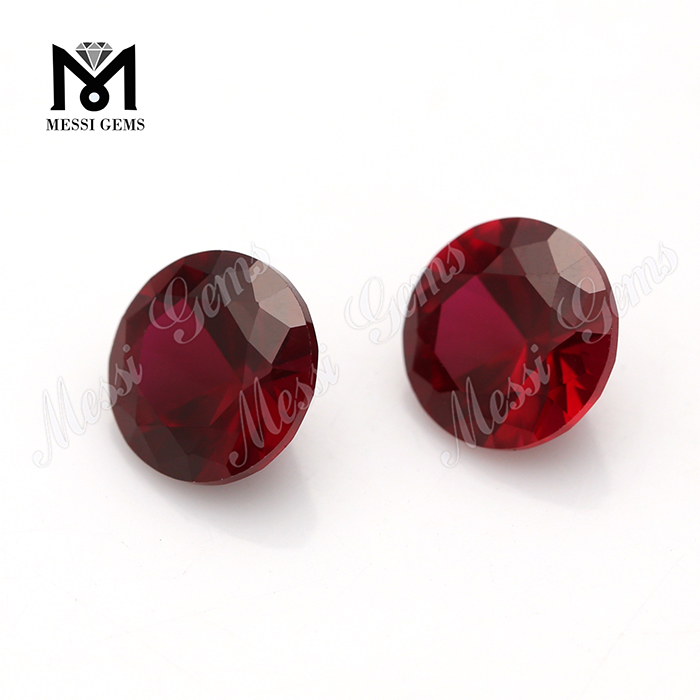 2mm round brilliant cut synthetic ruby stone loose 8# red ruby