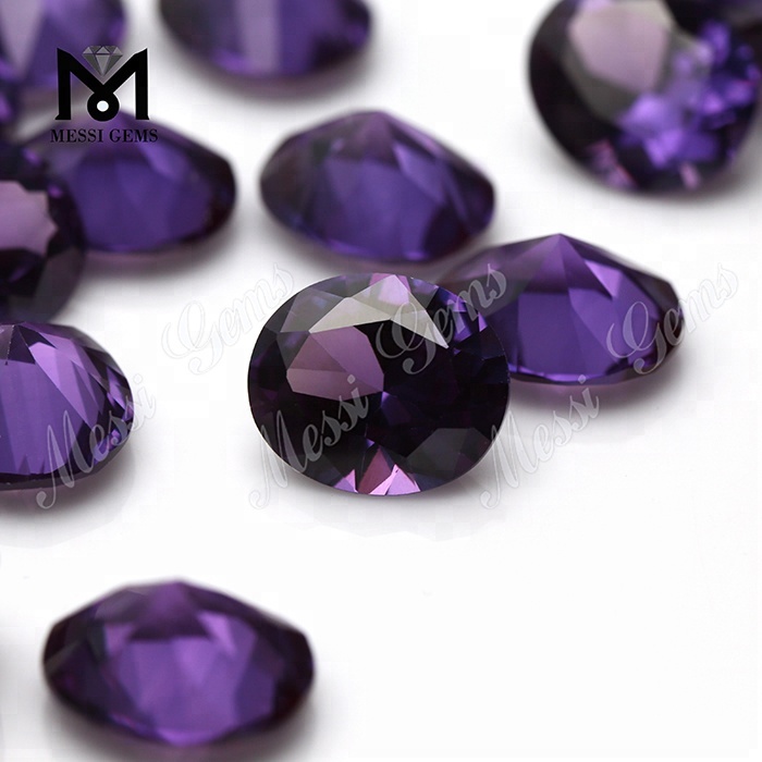 #46 corundum oval cut synthetic color change stones alexandrite
