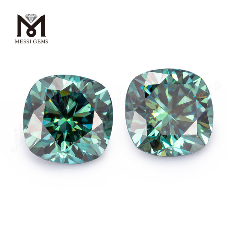 8*8mm Teal loose moisanite Cushion moissanite stones for sale