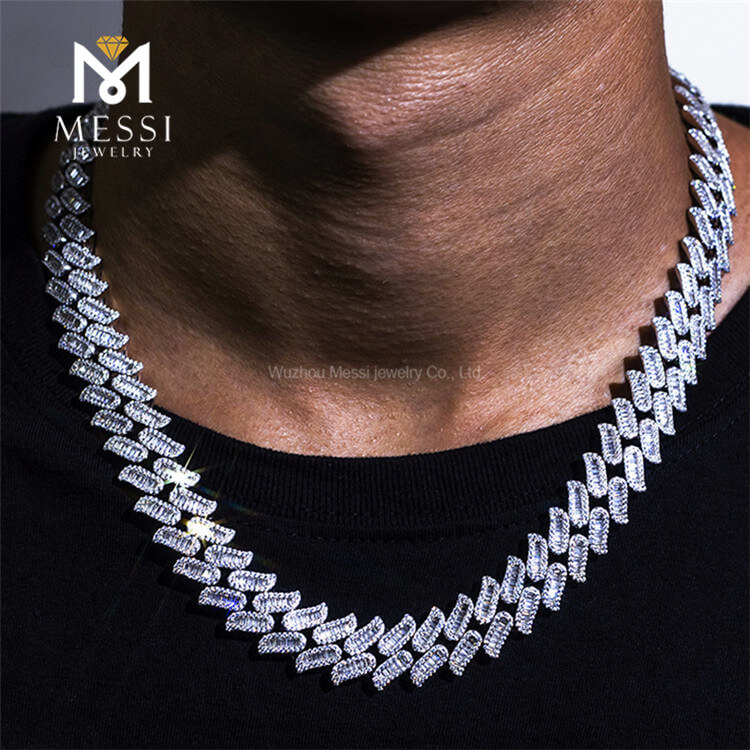 Hiphop Jewelry Cuban Necklace Ice Out Moissanite Cuban Link Chain - Buy ...