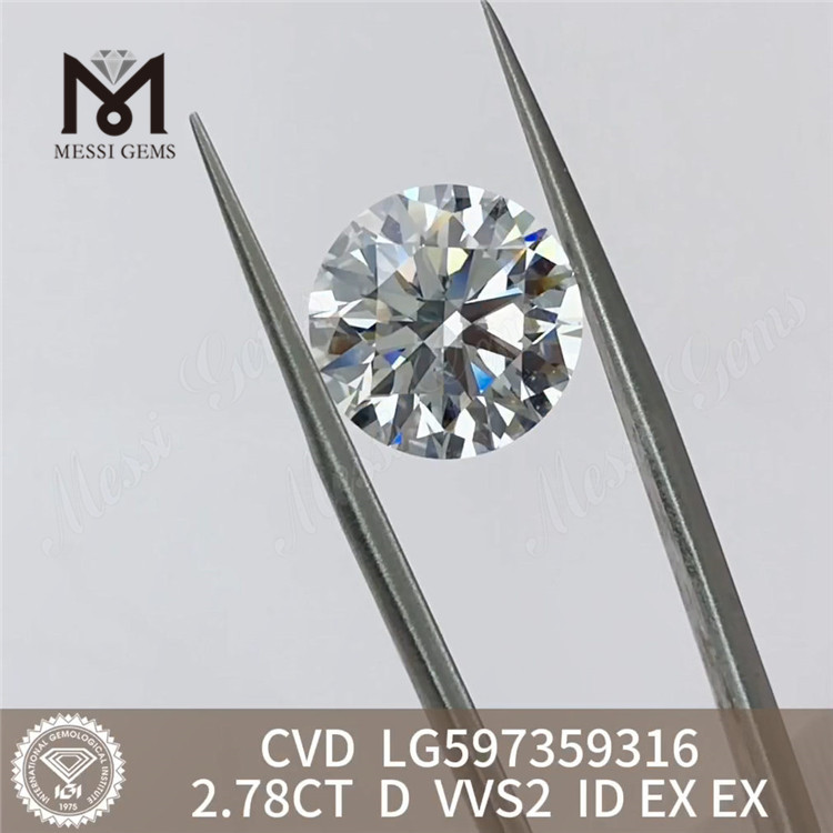 2.78CT D VVS2 ID EX EX cvd diamond price list丨Messigems