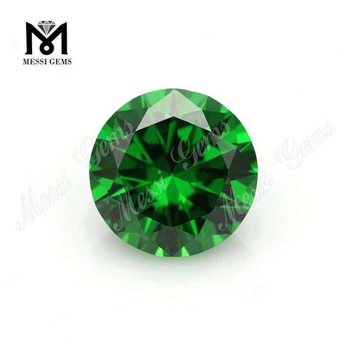 Wholesale Green CZ Loose Gemstone Round 8mm Synthetic Cubic Zirconia Stone