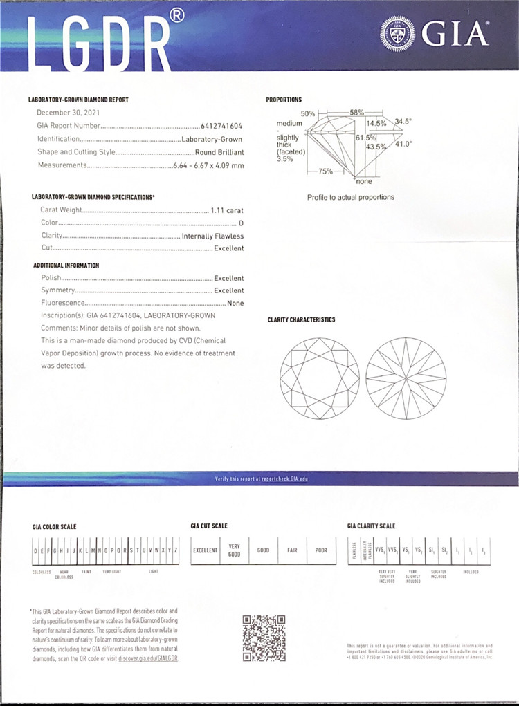 1.11ct D cvd diamond Wholesale price IF 3EX man made diamond on sale ...