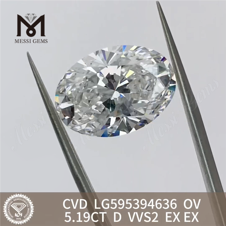 5.19CT D VVS2 EX EX OV CVD 5ct CVD Diamond